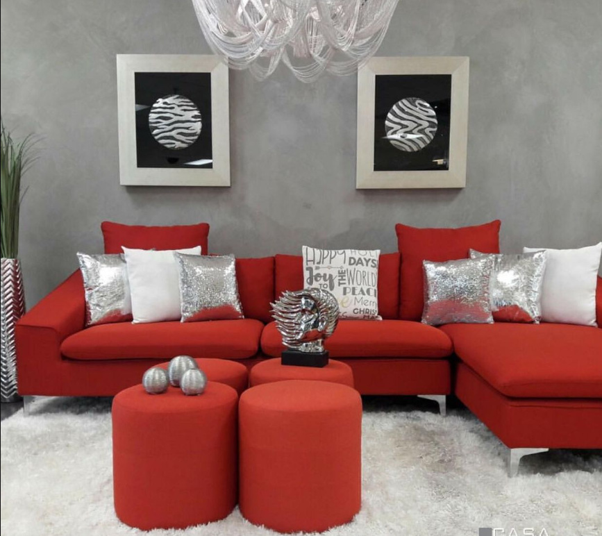 50 Decoraciones con sofá rojo cómo combinarlos - Blog de Mary