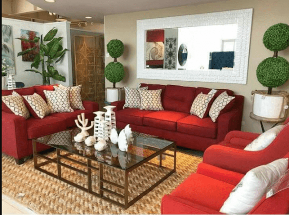 50 Decoraciones con sofá rojo cómo combinarlos - Blog de Mary